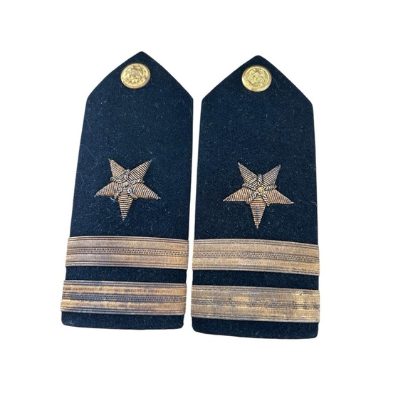 Jackets & Coats | Vintage Us Navy Officer Shoulder Boards Gold Star ...